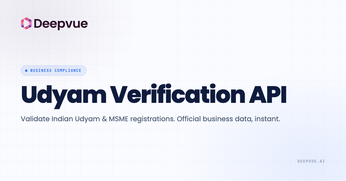 Udyam Verification API | MSME Registration Check | Deepvue